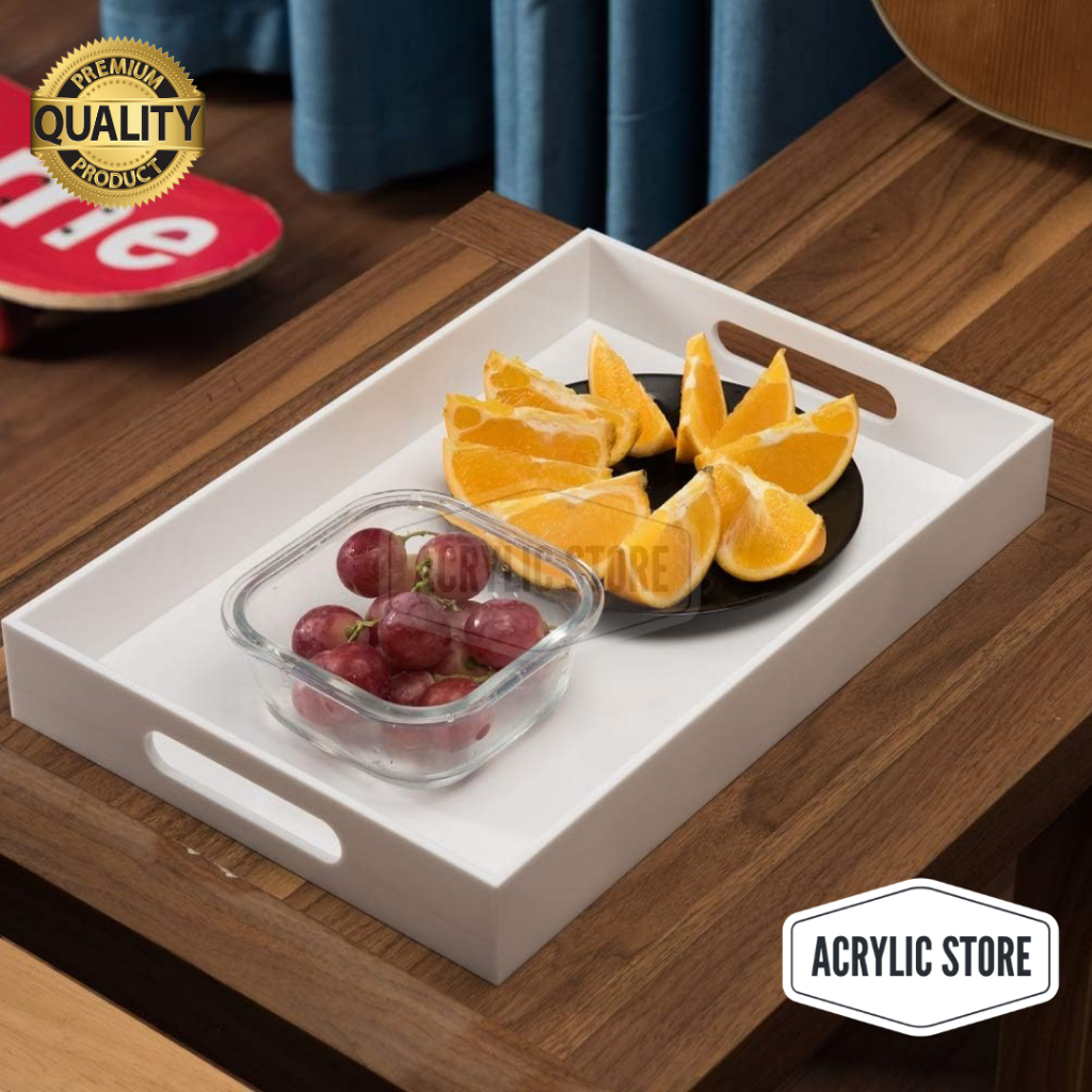 PUTIH White Acrylic Tray/White Acrylic Tray/Acrylic Tray | Shopee Malaysia