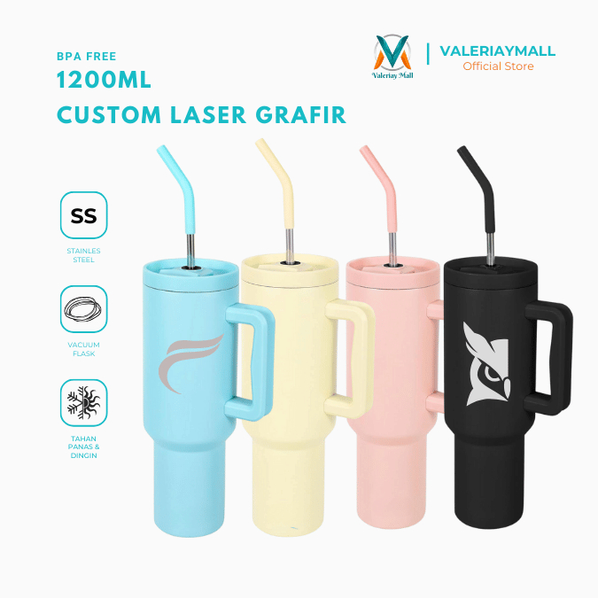Stainless Tumbler 1200ml Hot and Cold BPA FREE Hot and Cold Resistant Straw Two Ways to Drink ...