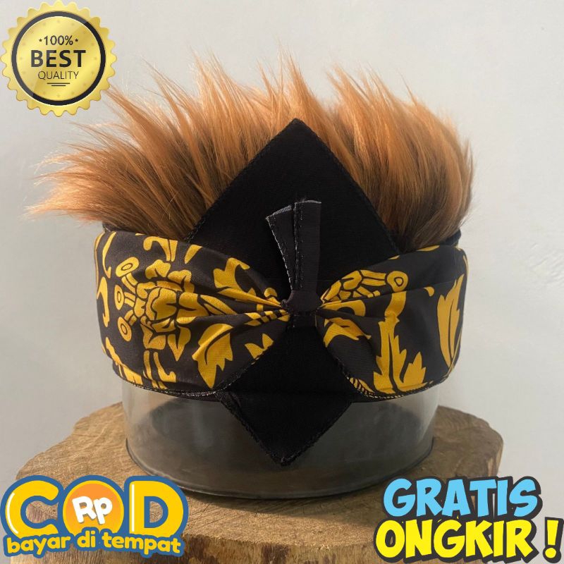 Udeng Topi Sunda Fur Fake Hair Viral/ Udeung Bali Elegant Men's ...