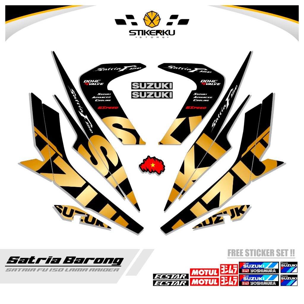 Satria BARONG STICKER / MTF 1 / SATRIA 150 LAMA STRIPING / RAIDER 150 ...