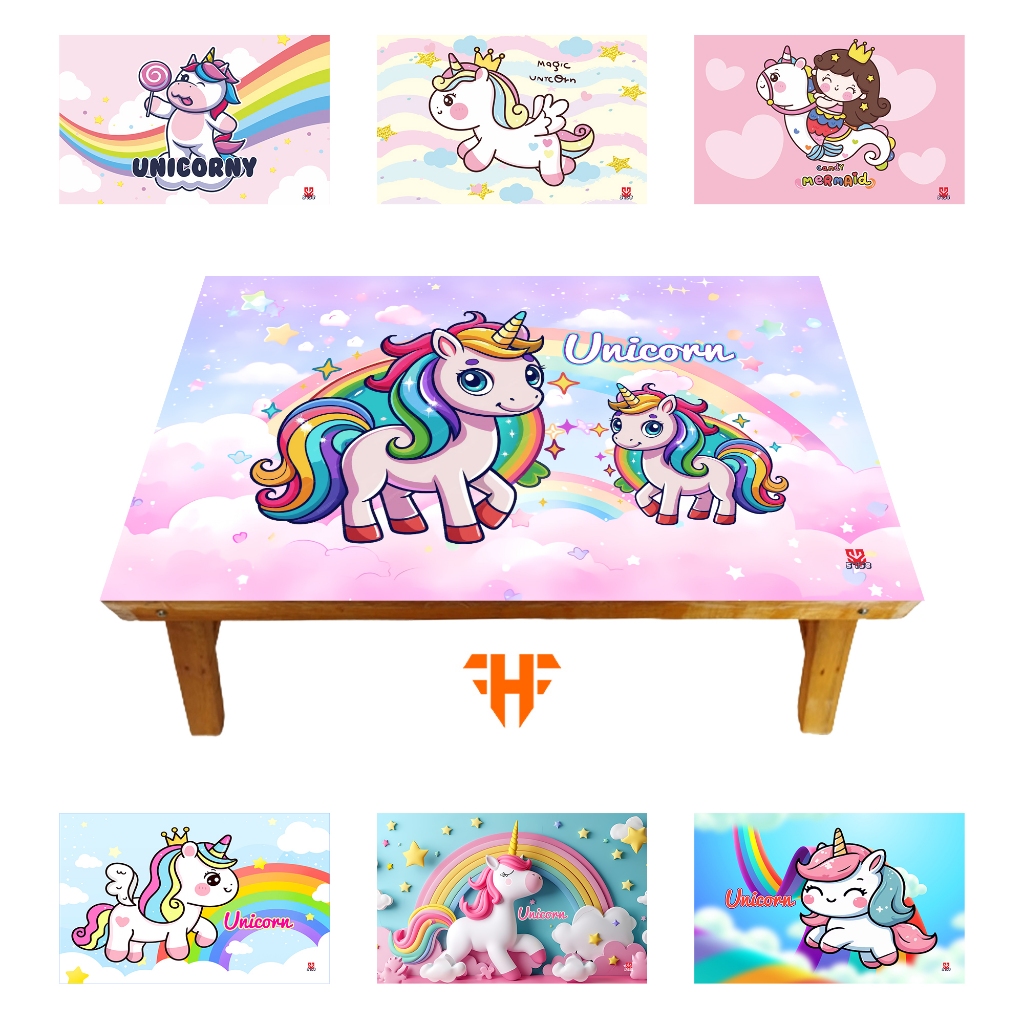 Folding Character Unicorn Study Table For Children | Shopee Malaysia