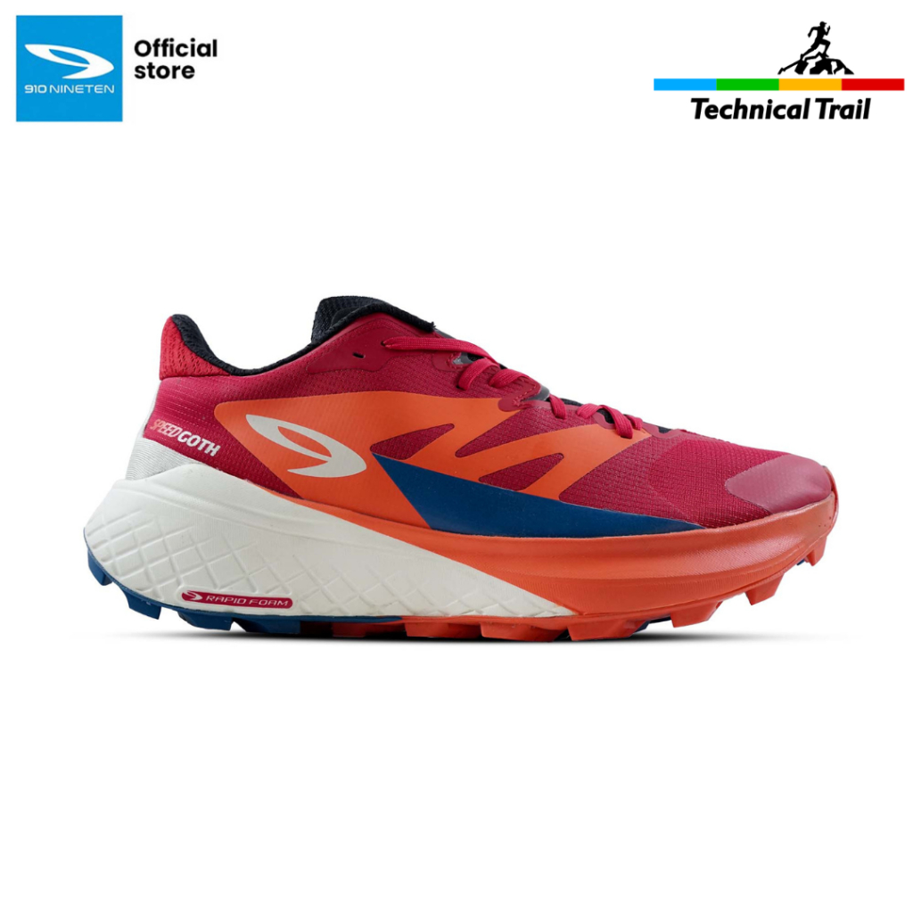 MERAH 910 Nineten Yuza Speedgoth Trail Shoes - Red/Cream/Teal | Shopee ...