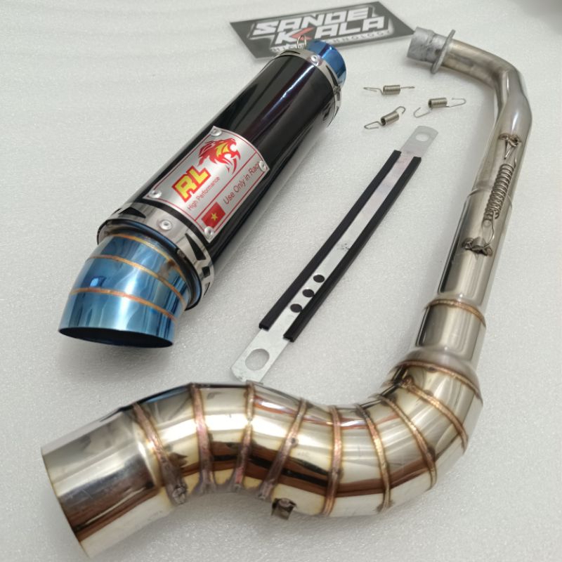 Red leo exhaust racing open for ex5 kriss 125 kris 110 wave 100 110 ...