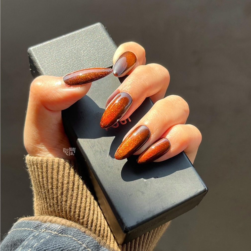 Caramel Cat Eye Press On Nails Bikinan Cia Press On Nails Aesthetic