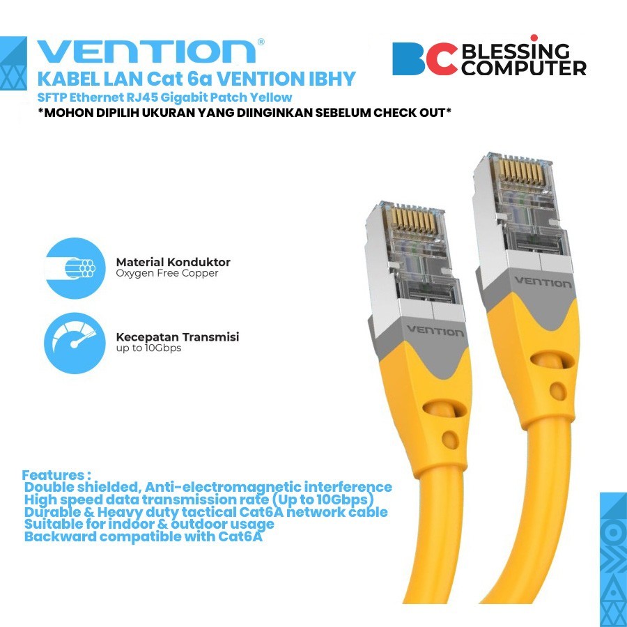VENTION LAN CABLE Cat 6a VENTTION IBHY SFTP Ethernet RJ45 Gigabit Patch ...