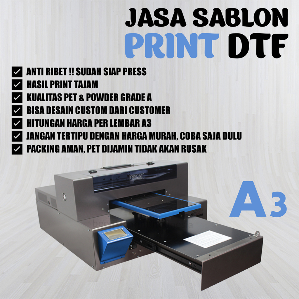 Printing DTF SCREEN PRINTING PER SHEET A3 [FREE DESIGN WITH RENT ...