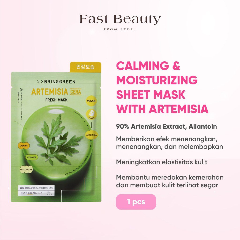 Bring GREEN Artemisia Cera Fresh Mask 1pcs | Shopee Malaysia