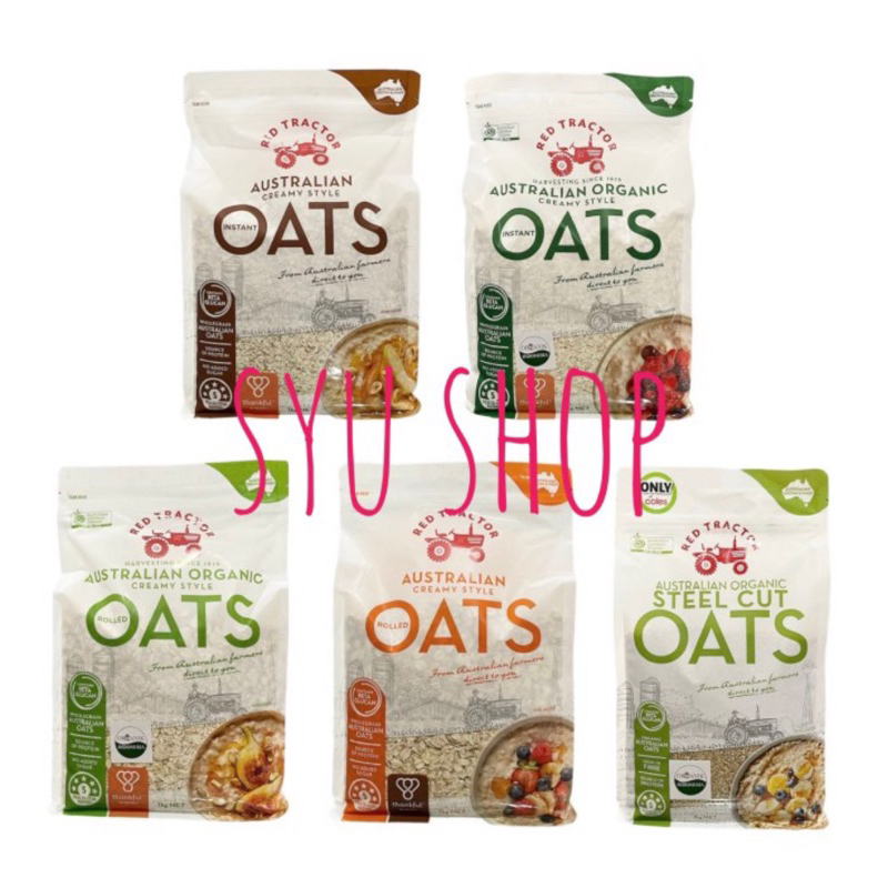 Red tractor organic instant rolling oats oat creamy style steel cut 1kg ...
