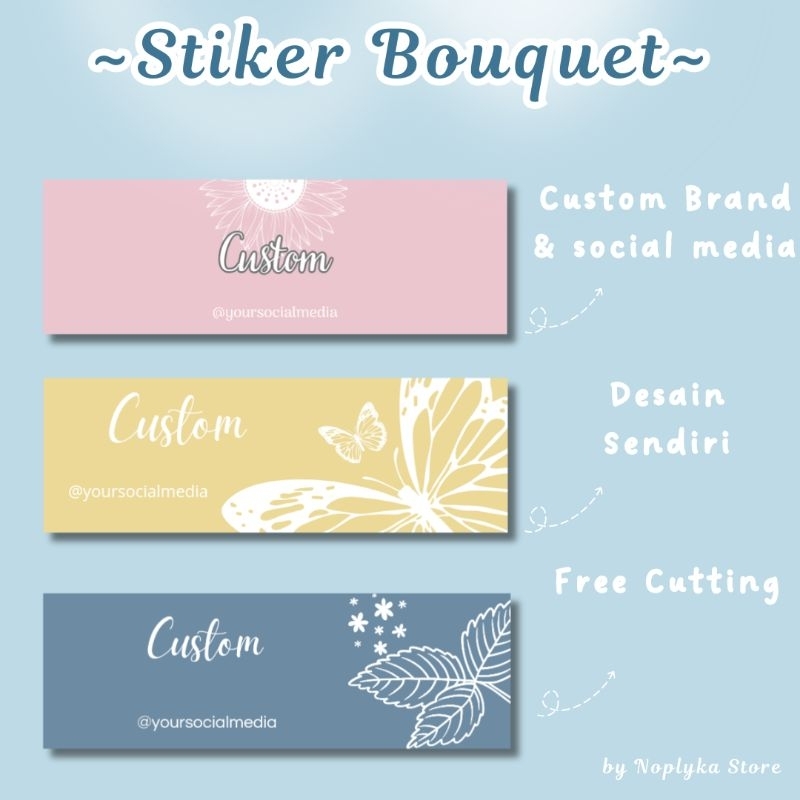Florist Costum Flower Bouquet Sticker Label | Shopee Malaysia