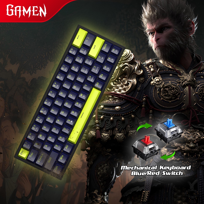 TOMBOL Gamen Mechanical Gaming Keyboard 60% Layout Black Myth Wukong ...