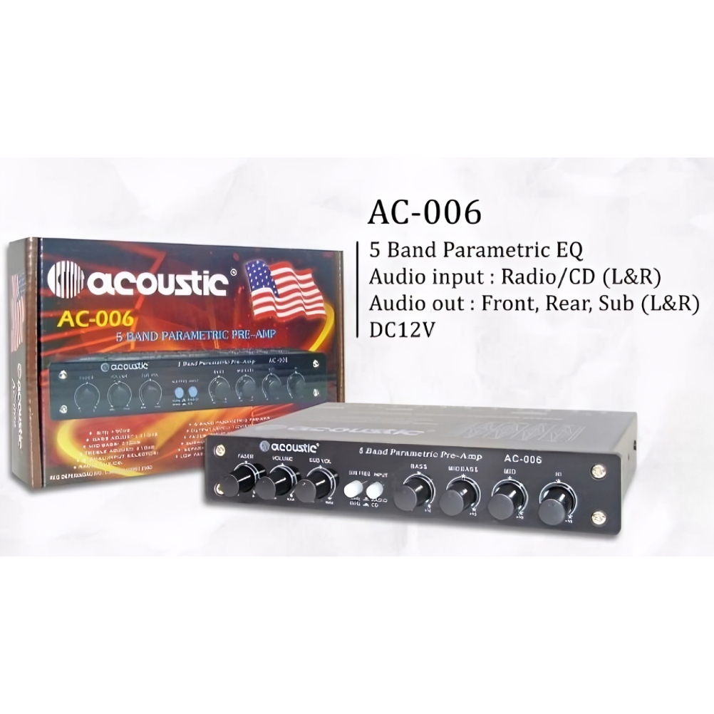Pre Amplifier ACOUSTIC AC-006 Bass Treble Control Parametric Acoustic ...