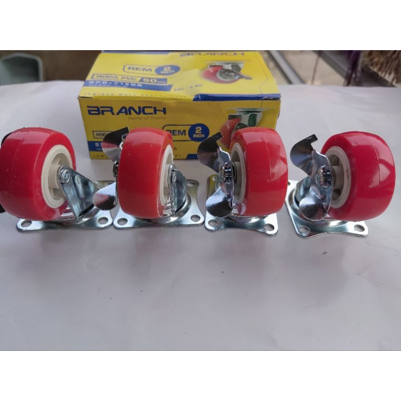 2" Branch Brake Wheels / Showcase Wheels / 2 inch Trolley Wheels 4 pcs ...