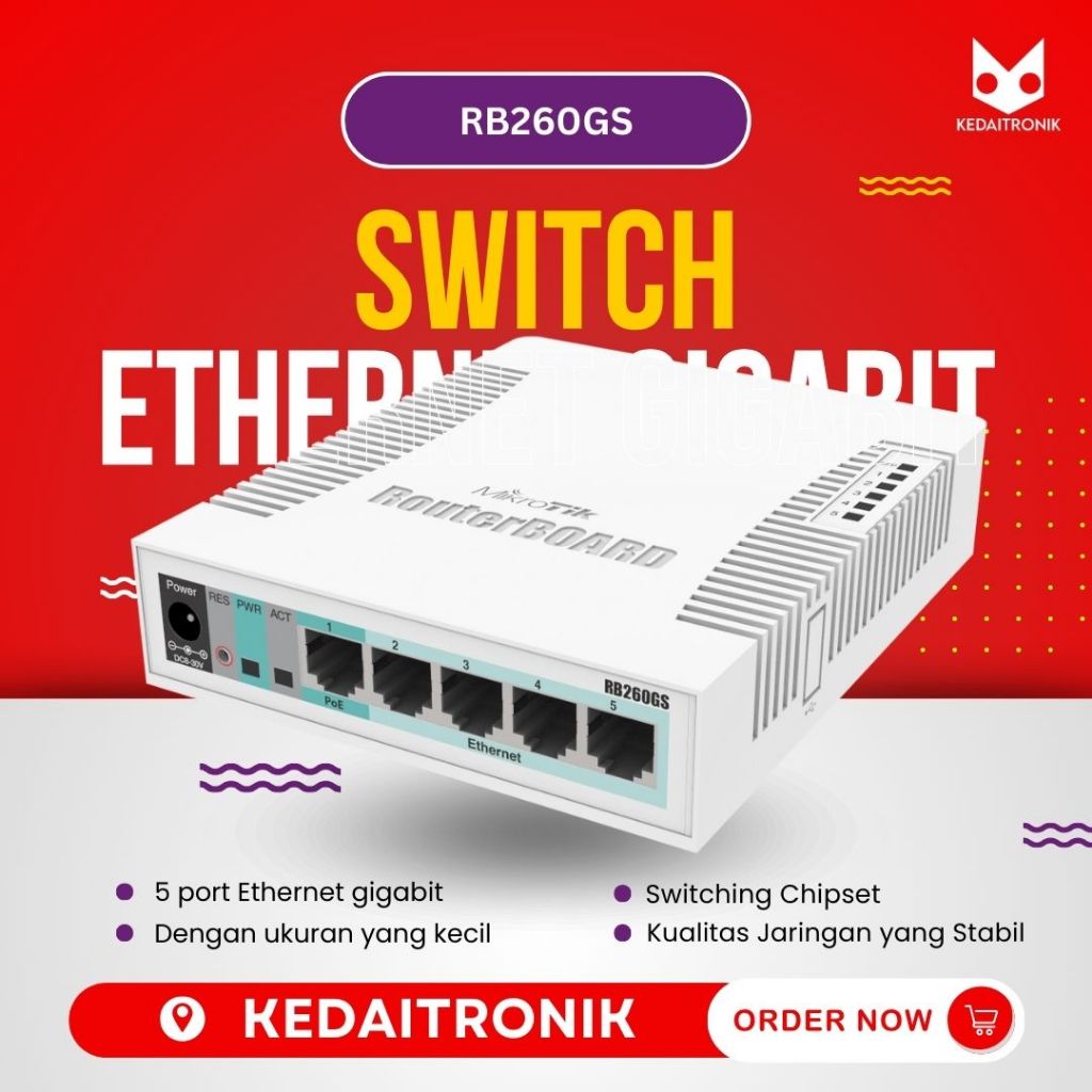 Mikrotik RB 260GSP Switch Gigabit 5 ports RB260GSP Ethernet Smart PoE ...