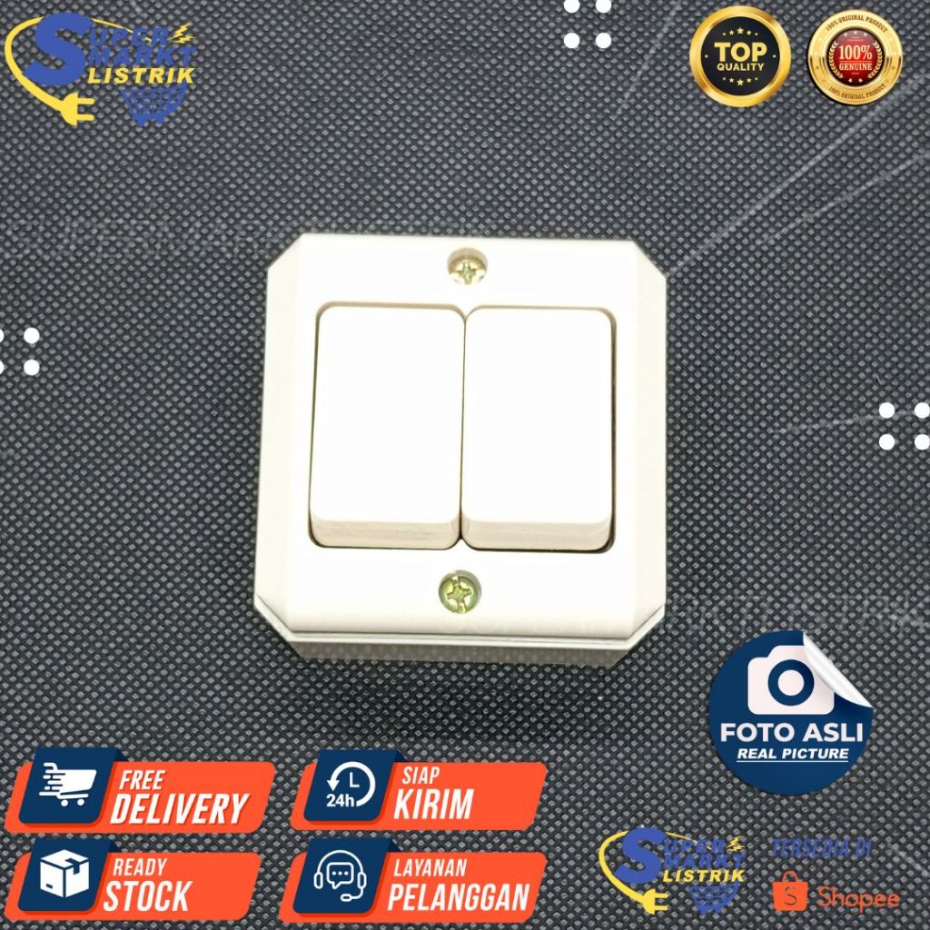 TOMBOL 2 Button Series Switch Broco Cream New Gee OB Double Switch ...