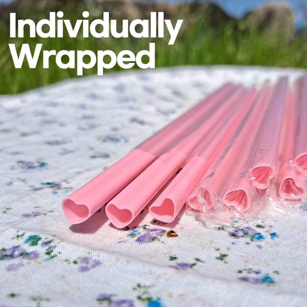 Primastraw - Sterile Heart Shaped Plastic Straws - Love Straw 7x210mm ...