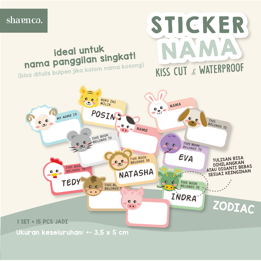 Children's SCHOOL BOOK LABEL STICKER MAPEL BOOK LABEL STICKER ZODIAC ...