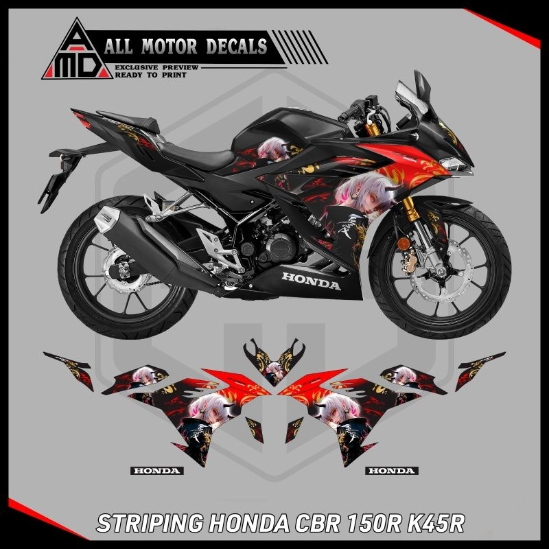 Striping Cbr 150R K45r 2021 To 2024 Livery Anime/Sticker Honda Cbr 150 ...