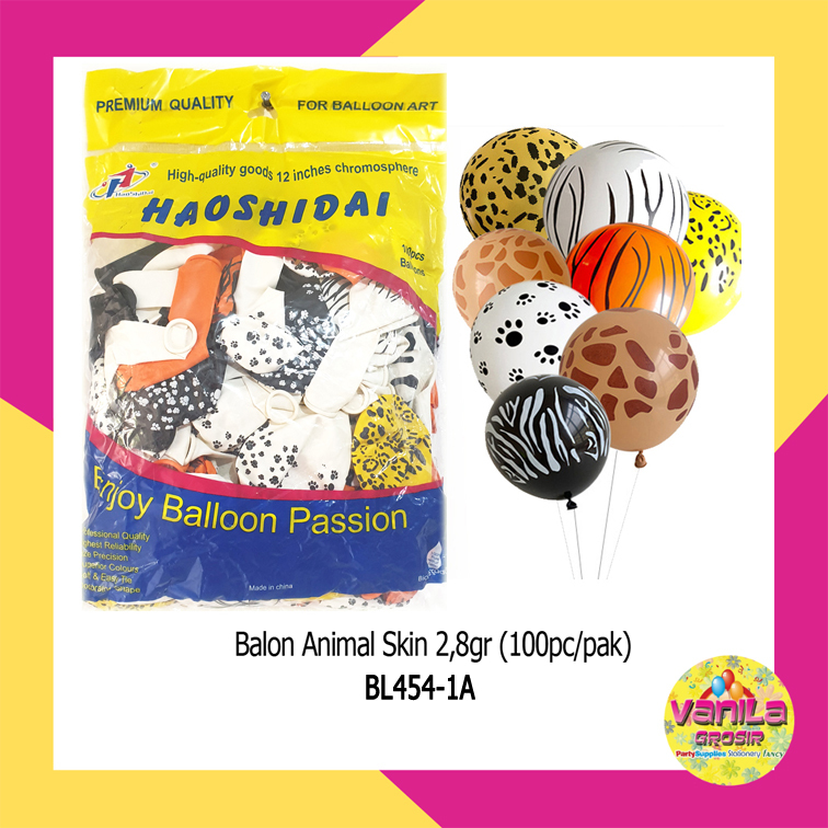 (100Pcs) 2.8gr Animal Skin Balloons, latex Balloons, Birthday Balloons ...