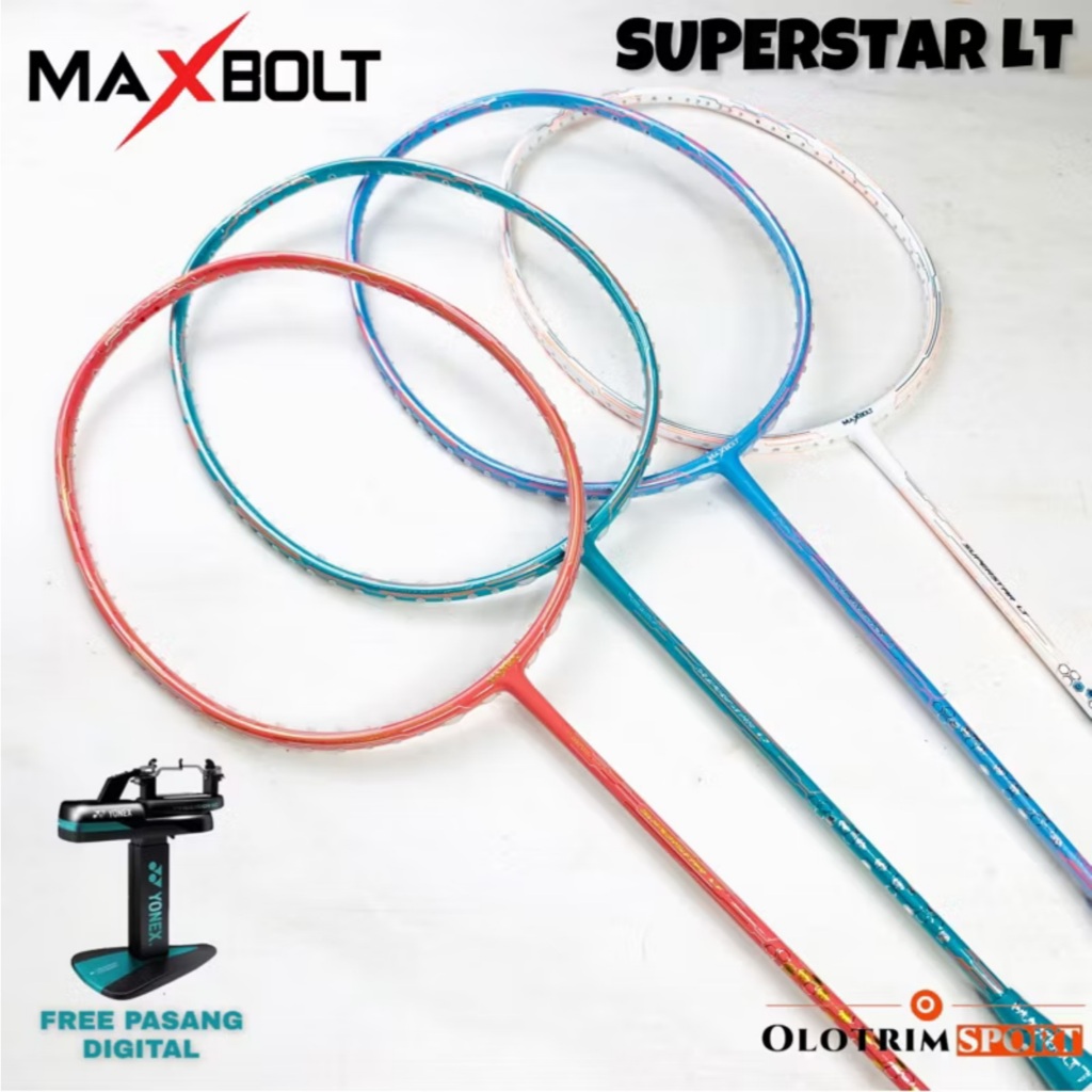 Original MaxBolt Superstar LT Rainbow 75gr 30lbs Badminton Racket ...