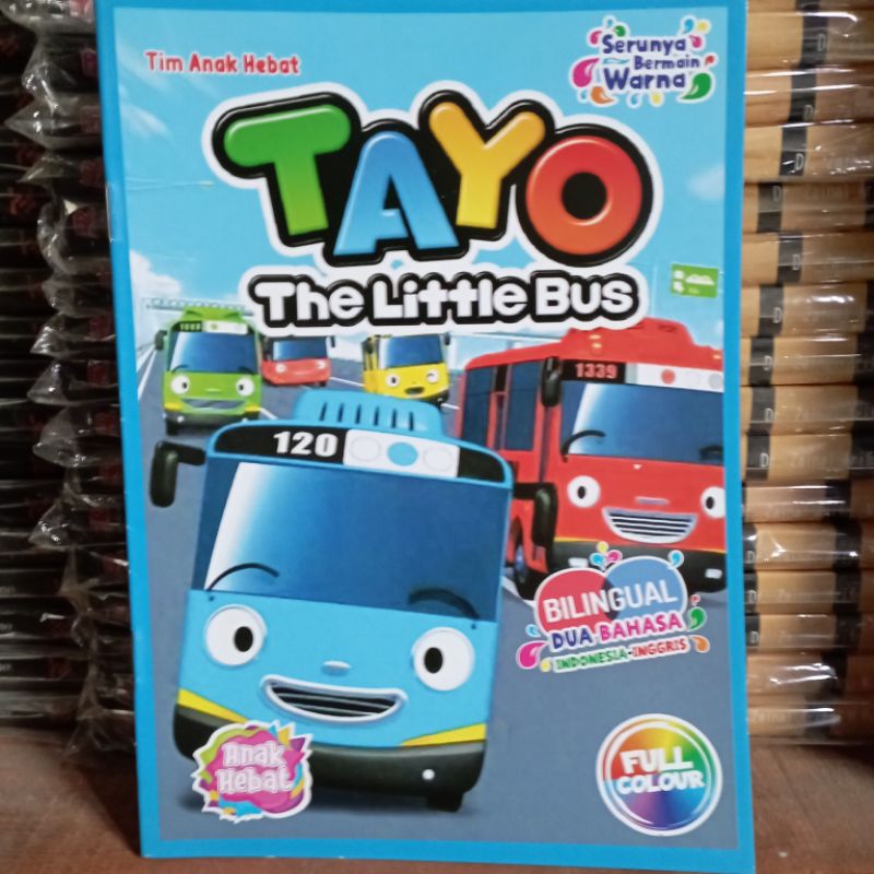 Books For Children Coloring TAYO THE LITTLE BUS Two Indonesian-English ...