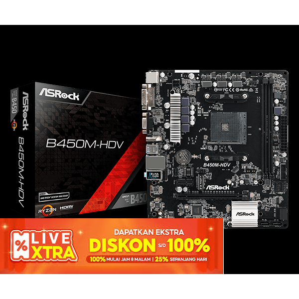 Motherboard Asrock B450M-HDV | Shopee Malaysia