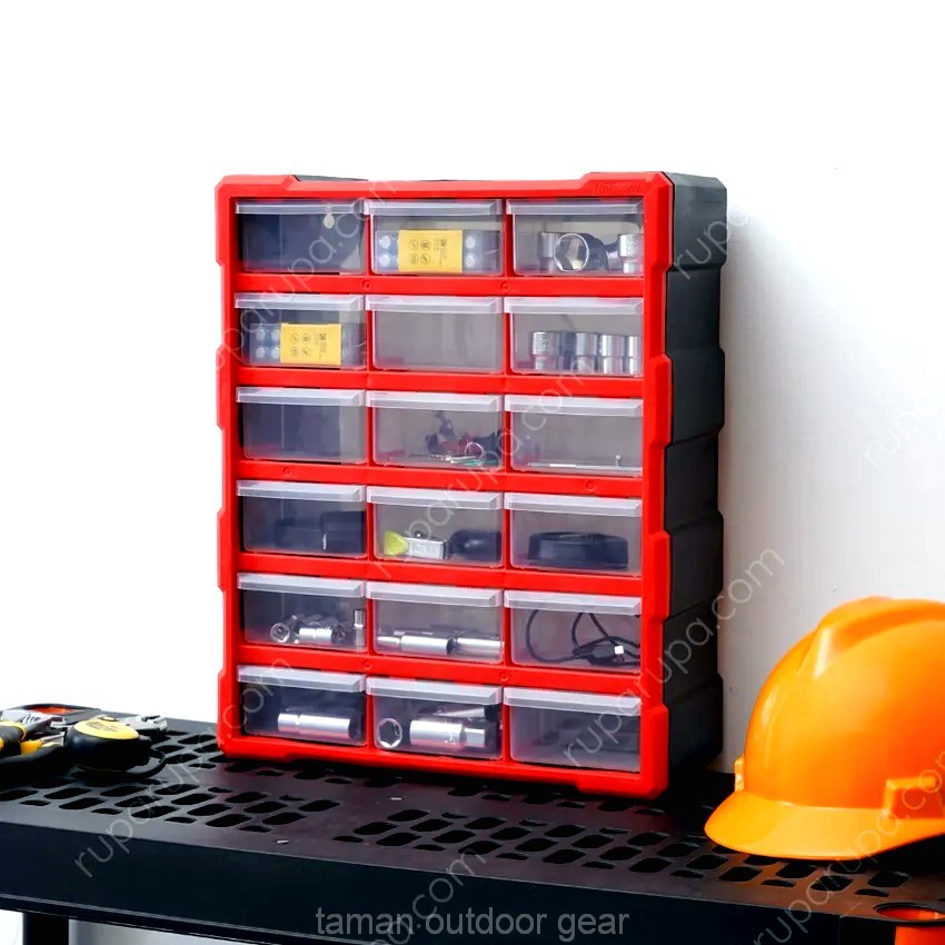 KRISBOW TOOL BOX 18 DRAWERS - STORAGE BIN 18 DRAWER | Shopee Malaysia