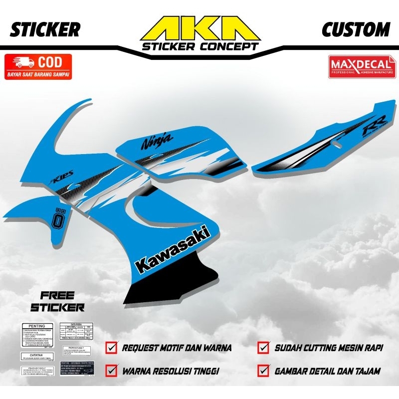 Kawasaki Ninja RR old transparent maxdecal striping Sticker (can ...