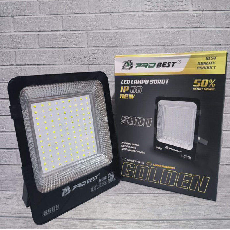 CAHAYA PUTIH Probest GOLDEN Led spotlight 300W Flood Light WHITE Light ...