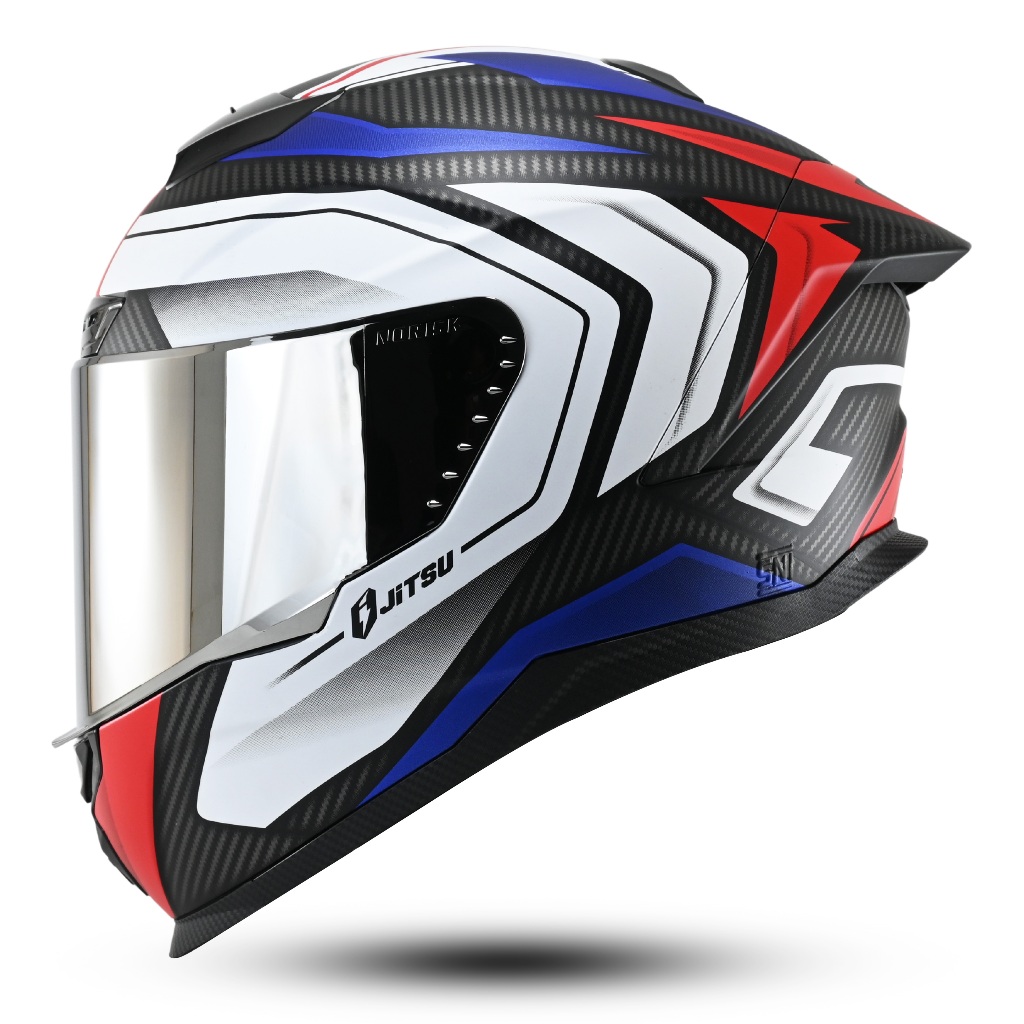 Full Face Helmet Jitsu Air 1 Latest SNI Carbon Tech Motif Flat Visor ...