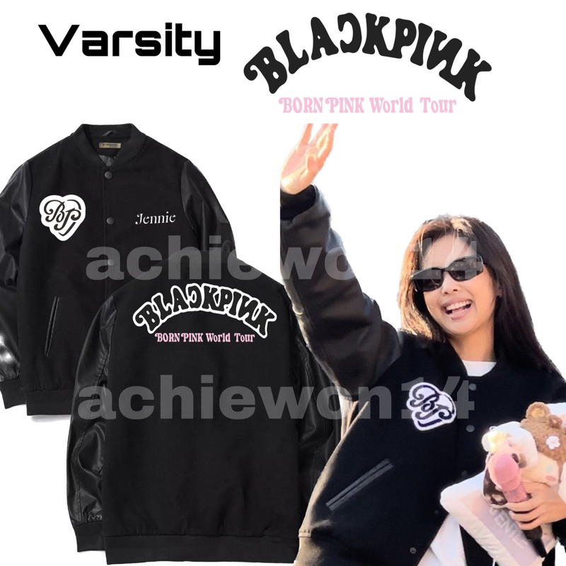 Varsity Jacket JENNIE BLACKPINK BORNPINK WORLDTOUR | Shopee Malaysia