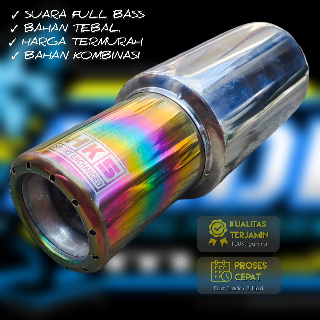 HKS gronel rainbow racing car exhaust, solid bass sound, smooth bass ...