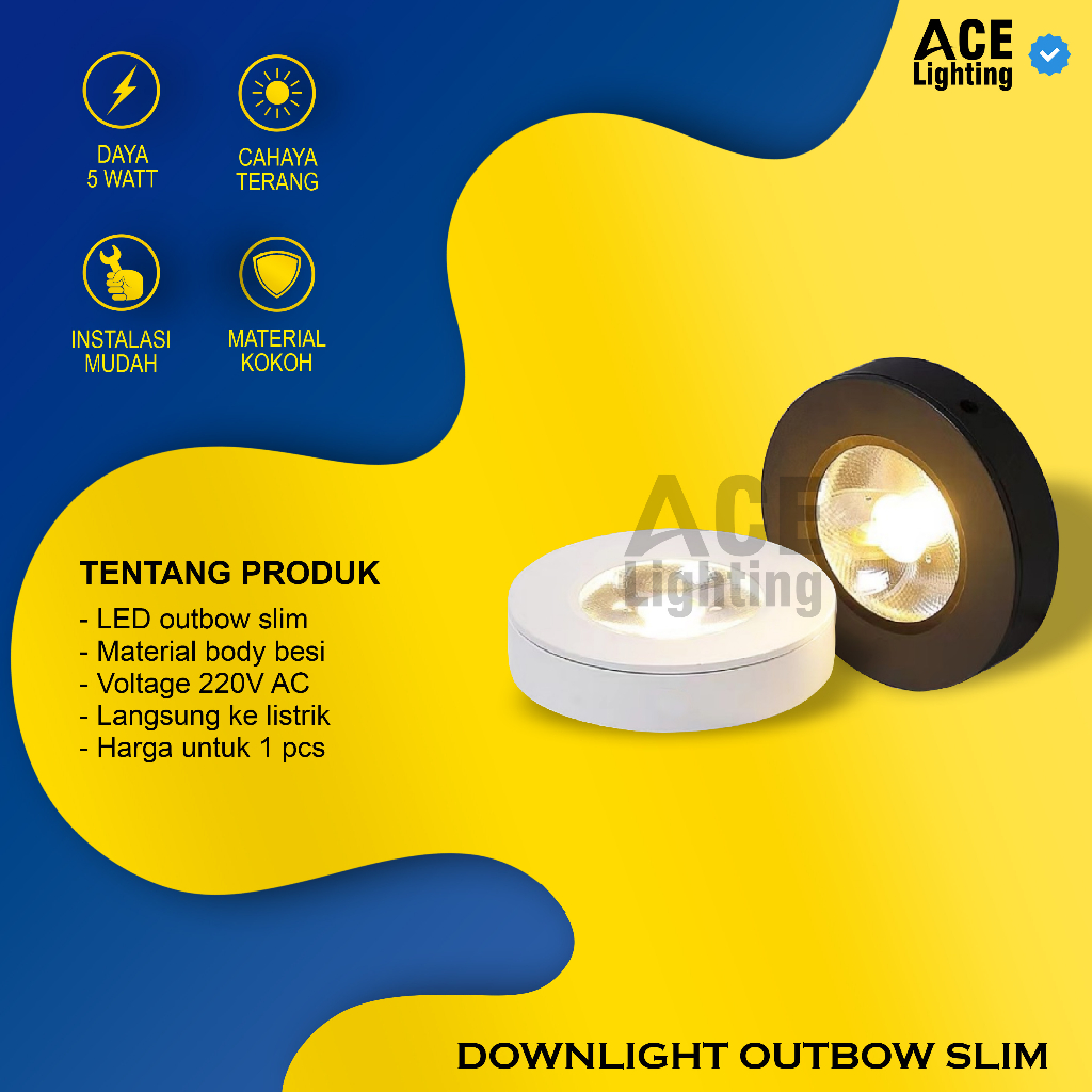 5 watt led downlight, 5W slim outbow ceiling light | Shopee Malaysia