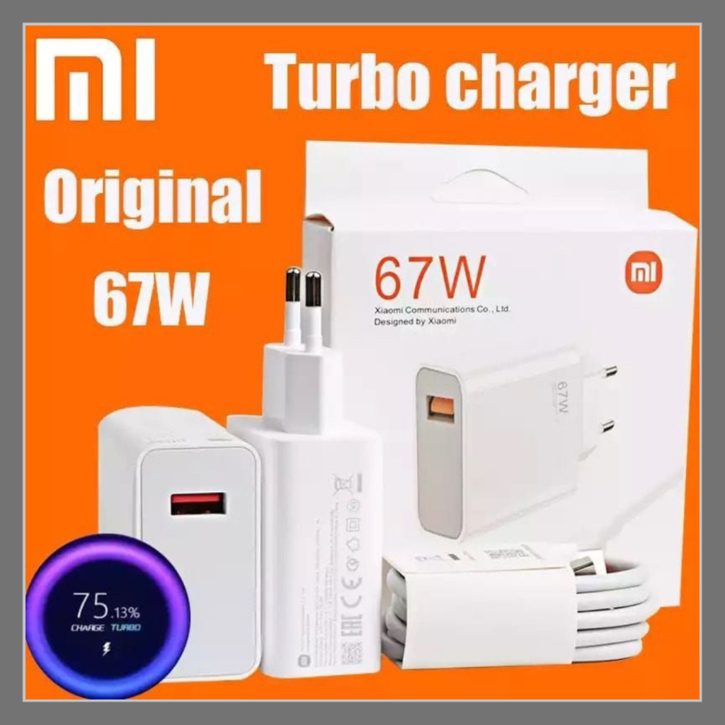 Original Xiaomi 67 Watt Turbo Charger With Usb Cable A To Type C | Fast ...