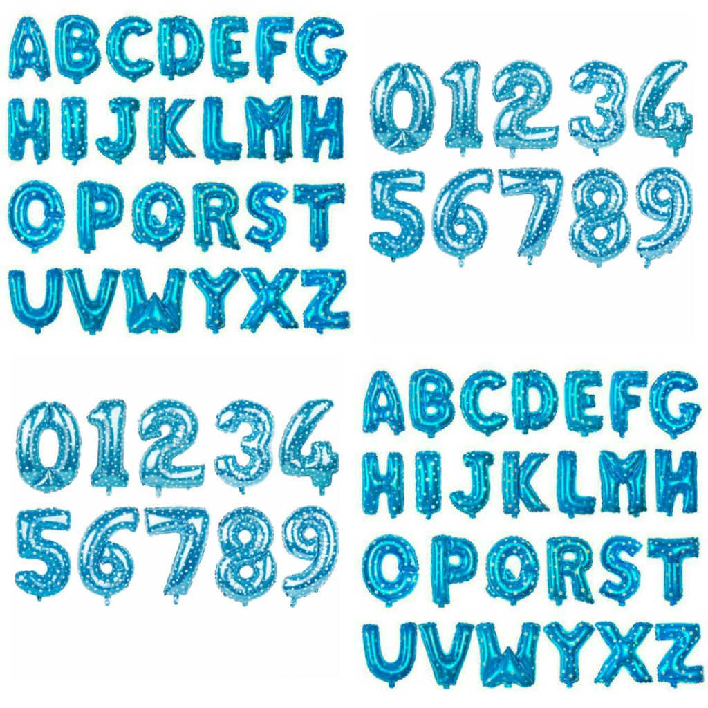 Star Blue Letters and Numbers Foil Balloon 40 cm | Shopee Malaysia