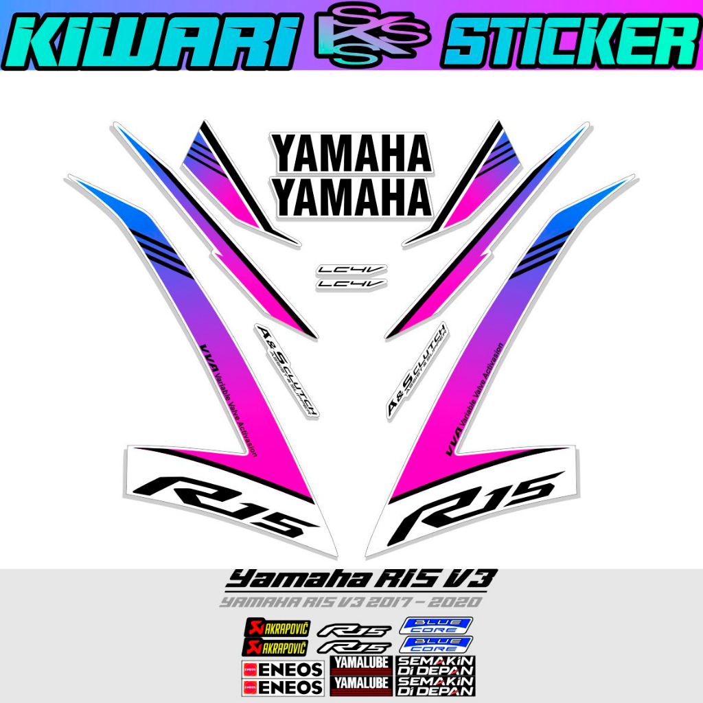 Striping R15 V3 MOTIF 4 / STICKER R15 V3 / STICKERS R15 V3 / YZF150 ...