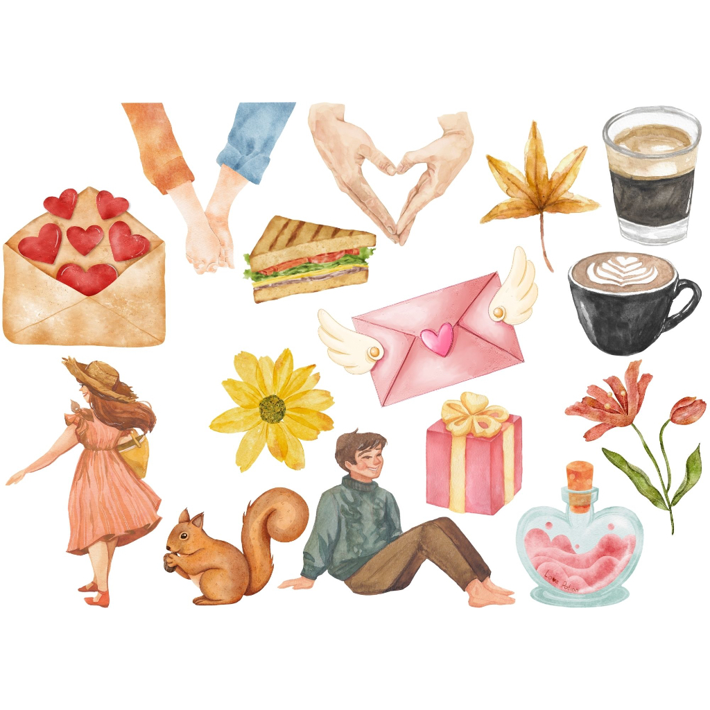 Sticker PACK AESTHETIC LOVE COFFEE COUPLE 13 PCS | Shopee Malaysia
