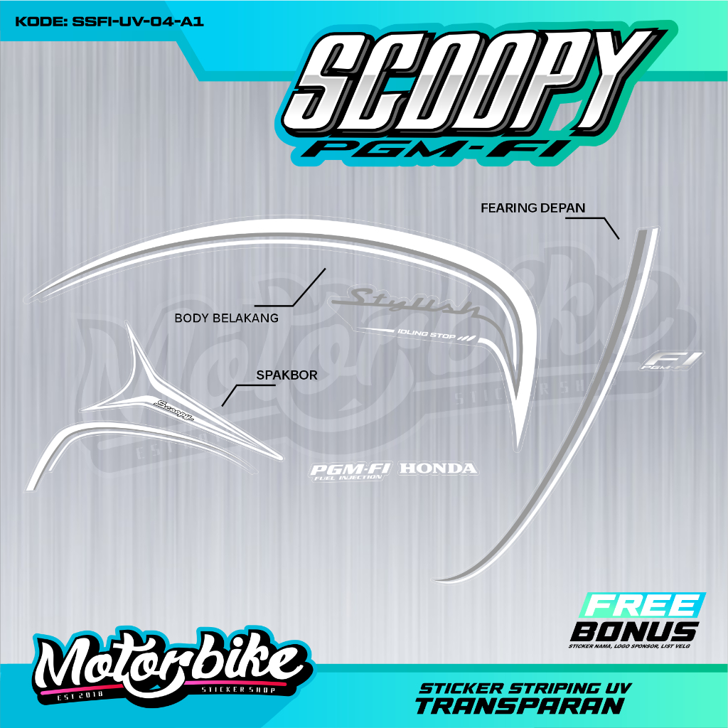 Fi Transparent UV STRIPING Motorcycle Sticker FI Edge Line MOTIF Latest ...