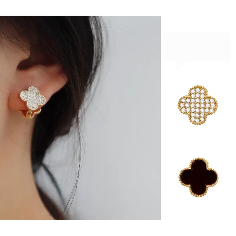 Gold VAN CLEEF RETURNABLE TITANIUM ANTI RUST EARRINGS | Shopee Malaysia