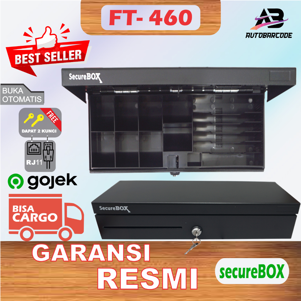 Securebox FT460 Large Cash Drawer Cashier Money Drawer - FT 460 FT-460 Support RJ 11 Box Jumbo ...
