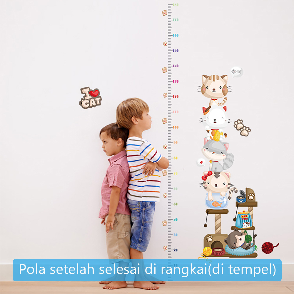 Children's Height Measuring Wall sticker With Kitten Height Measuring ...