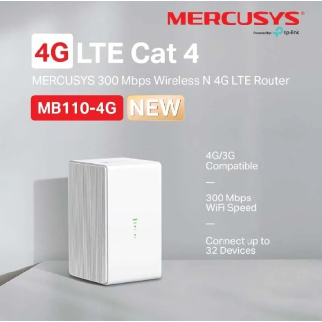Mercusys MB110-4G Router Modem unlock all operators SIM Card LTE 300mbp ...