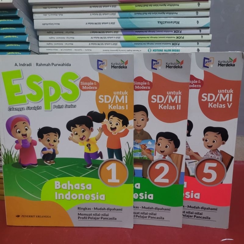 USED ERLANGGA BOOKS - ESPS INDONESIAN CLASS 1/2/5 SD K MERDEKA | Shopee ...