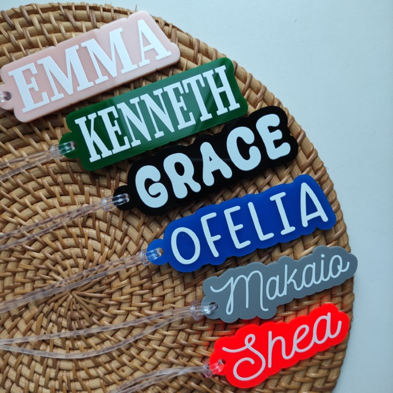 GANTUNGAN 6 COLORS PRINTING LUGGAGE TAG 6 FONTS/ NAME SUITcase HANGER ...