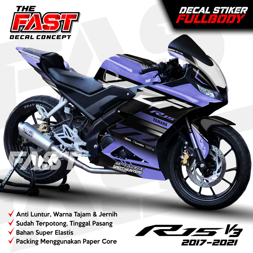 Decal R15 V3 Sticker striping Decal Yamaha R15 V3, Sticker Decal R15 V3 ...
