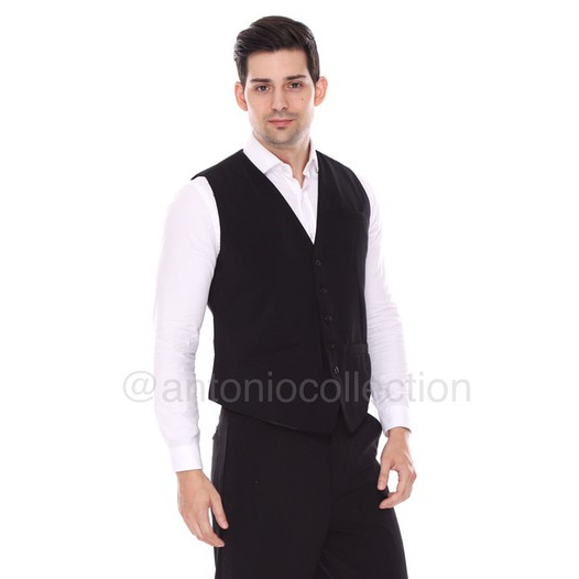 HITAM Black Formal Suit Vest / Vest for Hotel Cafe Restaurant Uniforms ...