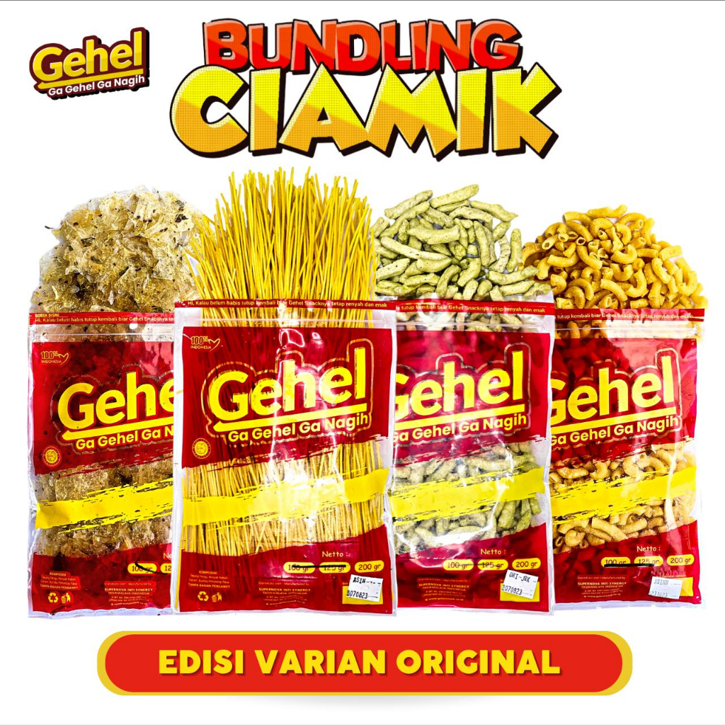 Gehel CIAMIK BUNDLING PACKAGE - Noodle Stick Snacks, Kripca, Basreng ...
