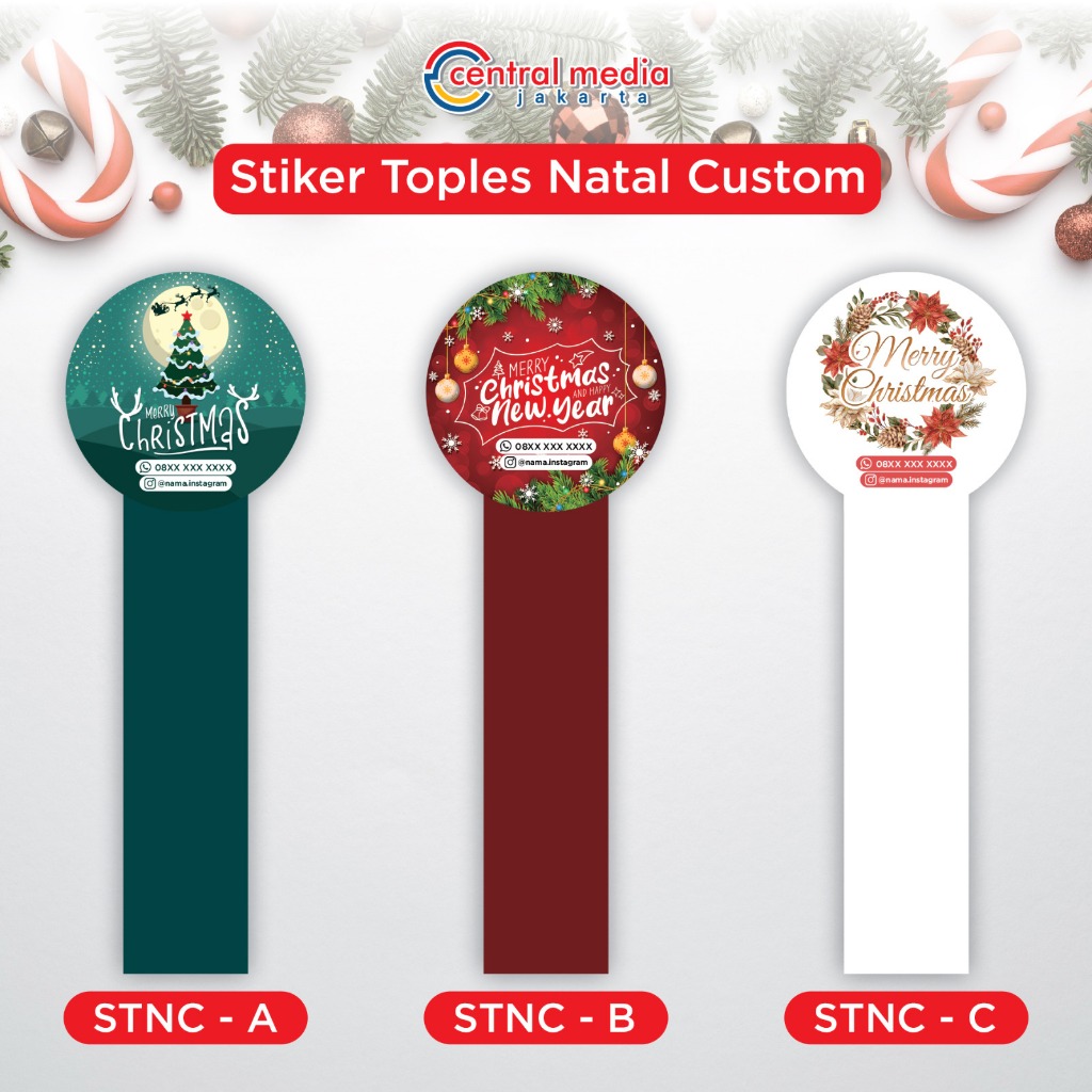 Christmas Jar Seal Sticker Custom Christmas Hampers Label Sticker ...