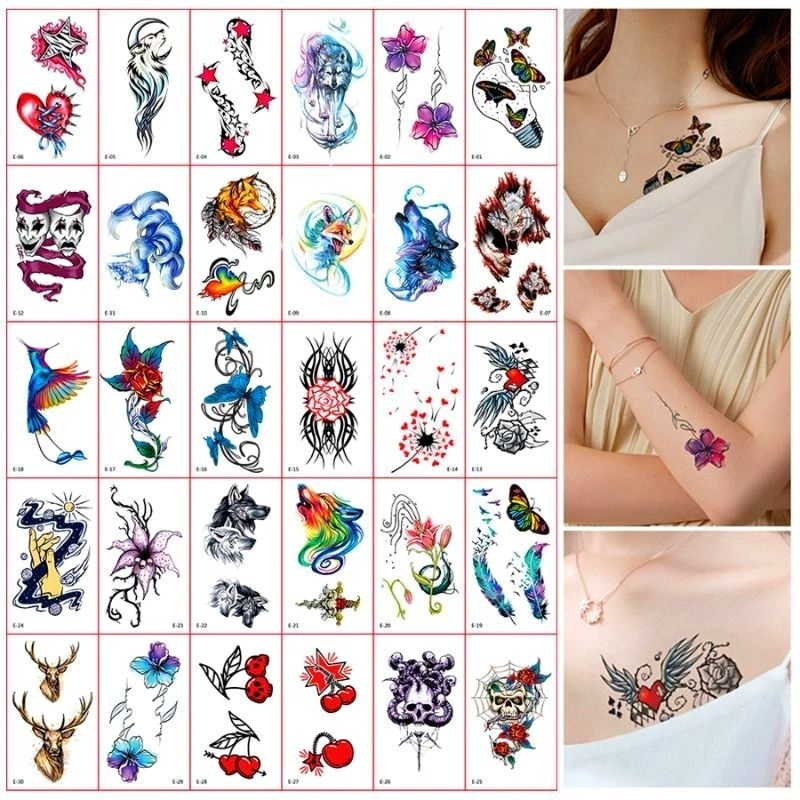 Temporary Tattoos 3D Color model Picture temporary Tattoos Sticker ...