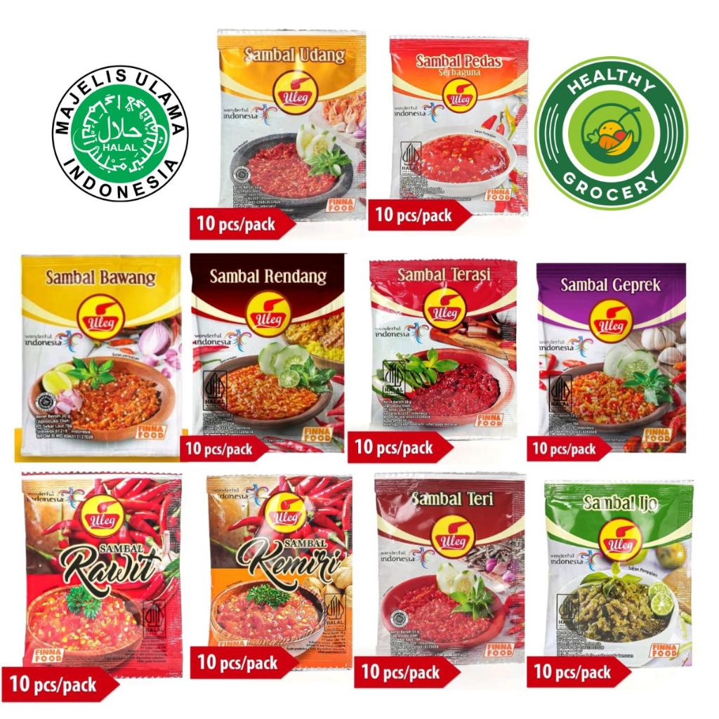 Finna Sambal Uleg All Variants 10 Sachets Finna Sambal Geprek Shrimp ...