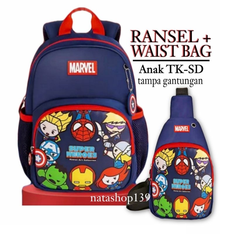 Marvel Backpack + Waistbag Disney Spiderman Iron Man Captain America ...